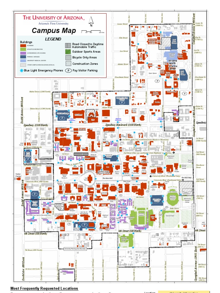 University of Arizona Campus Map | PDF
