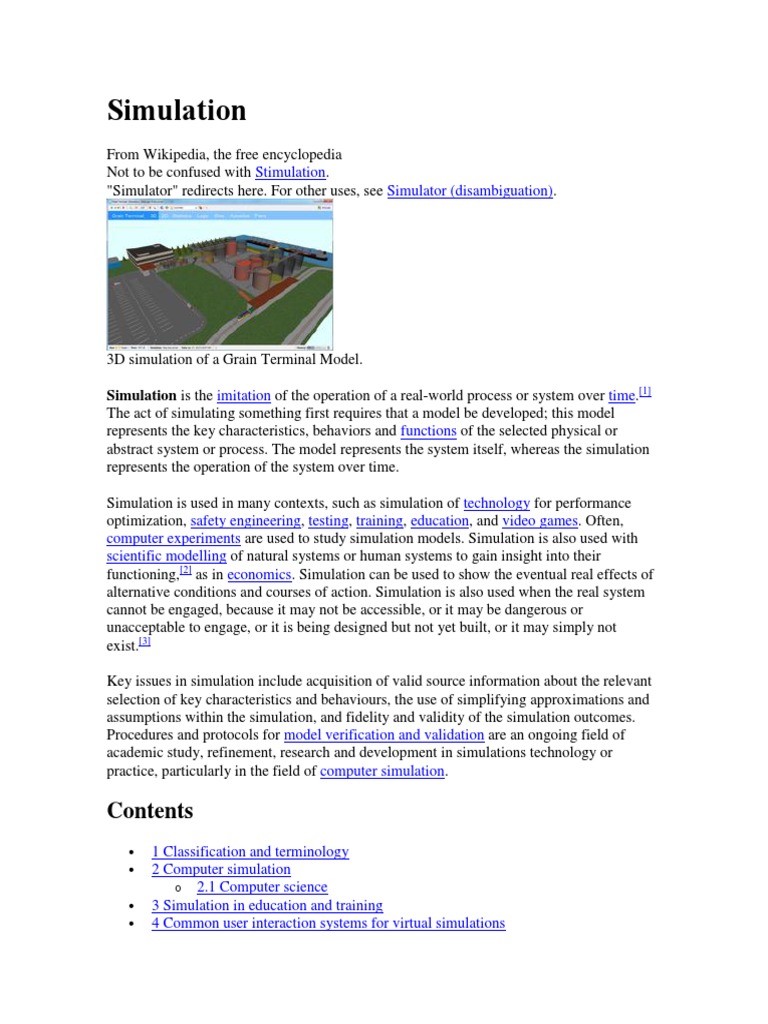 Simulation Is The Pdf Simulation Computer Simulation