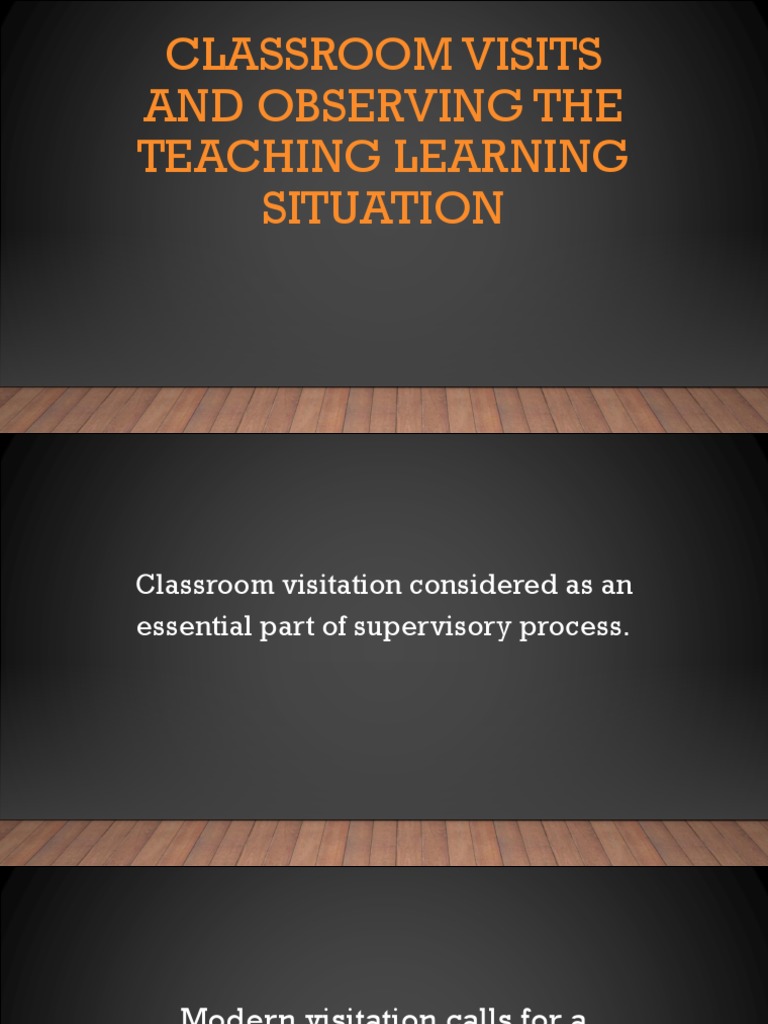 Classroom Visitation and Supervision Strategies | PDF | Classroom ...