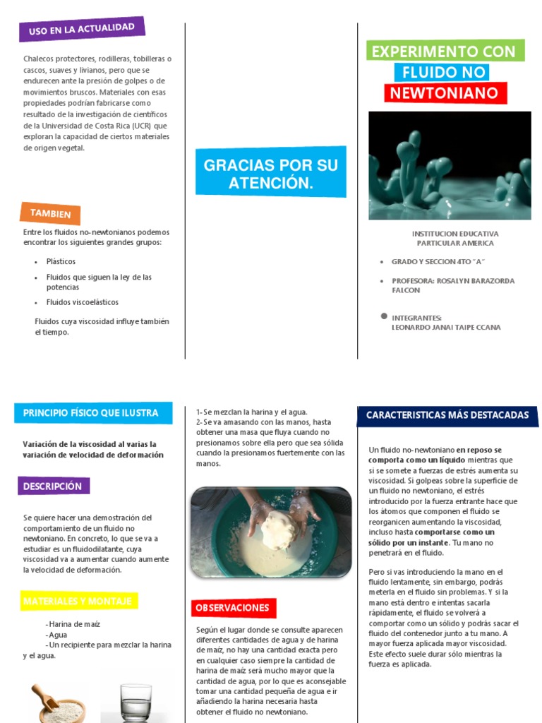 Fluido No Newtoniano Triptico | PDF | Viscosidad | Fluido