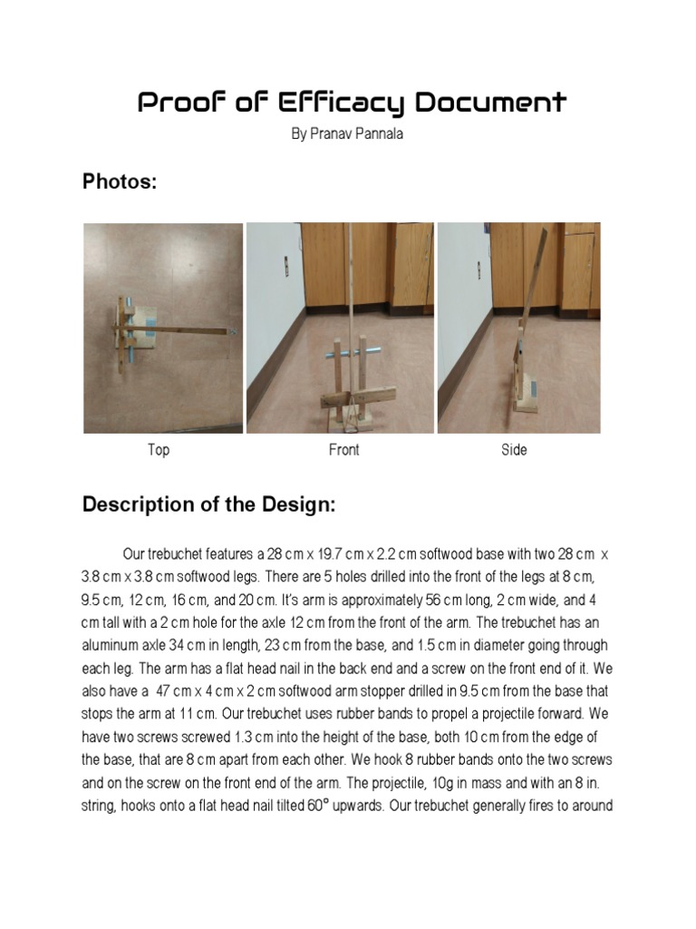 Proof of Efficacy Document: Photos | PDF | Projectiles | Projectile Weapons