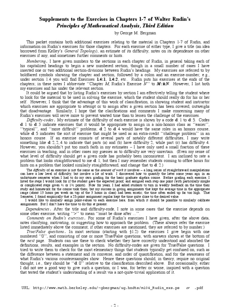 Rudin Exercise Supp | PDF | Field (Mathematics) | Real Number