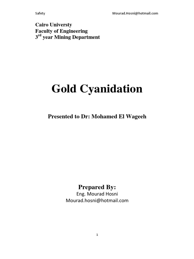 Gold Cyanidation Safety Guidelines | PDF | Cyanide | Sets Of Chemical ...