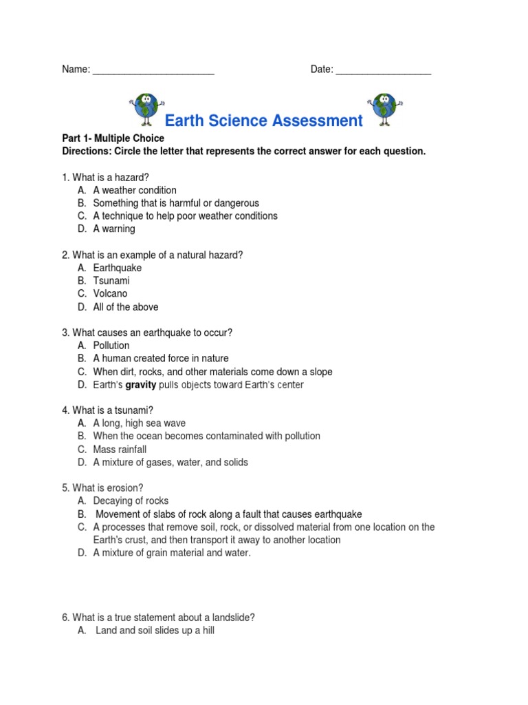 Earth Science Final Assessment | PDF | Earthquakes | Tsunami