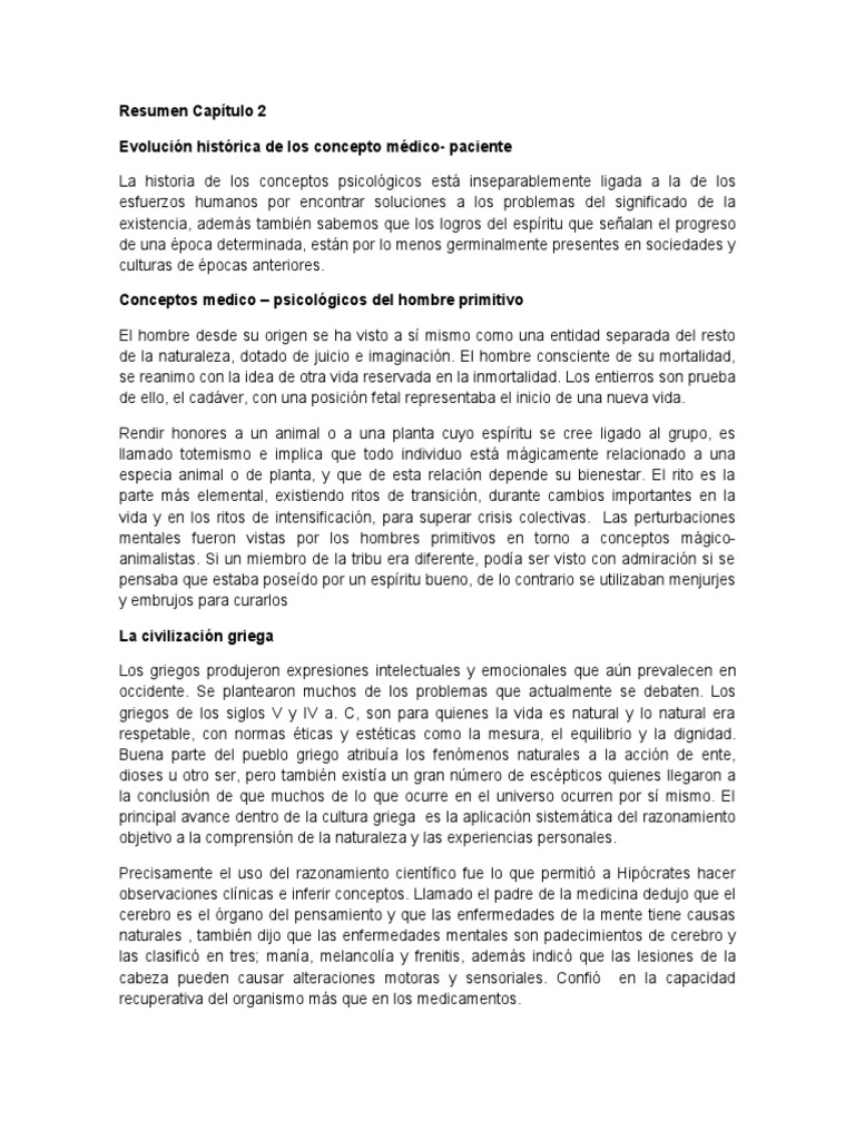 Evolución Médico-Paciente: Historia y Conceptos | PDF | Hipnosis ...