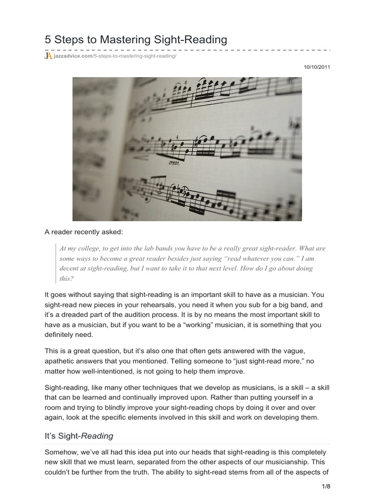 5 Steps To Mastering Sight-Reading | PDF | Rhythm | Musicology