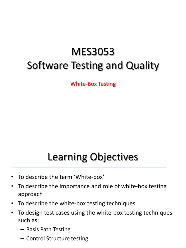 Whitebox Testing | PDF | Software Testing | Control Flow