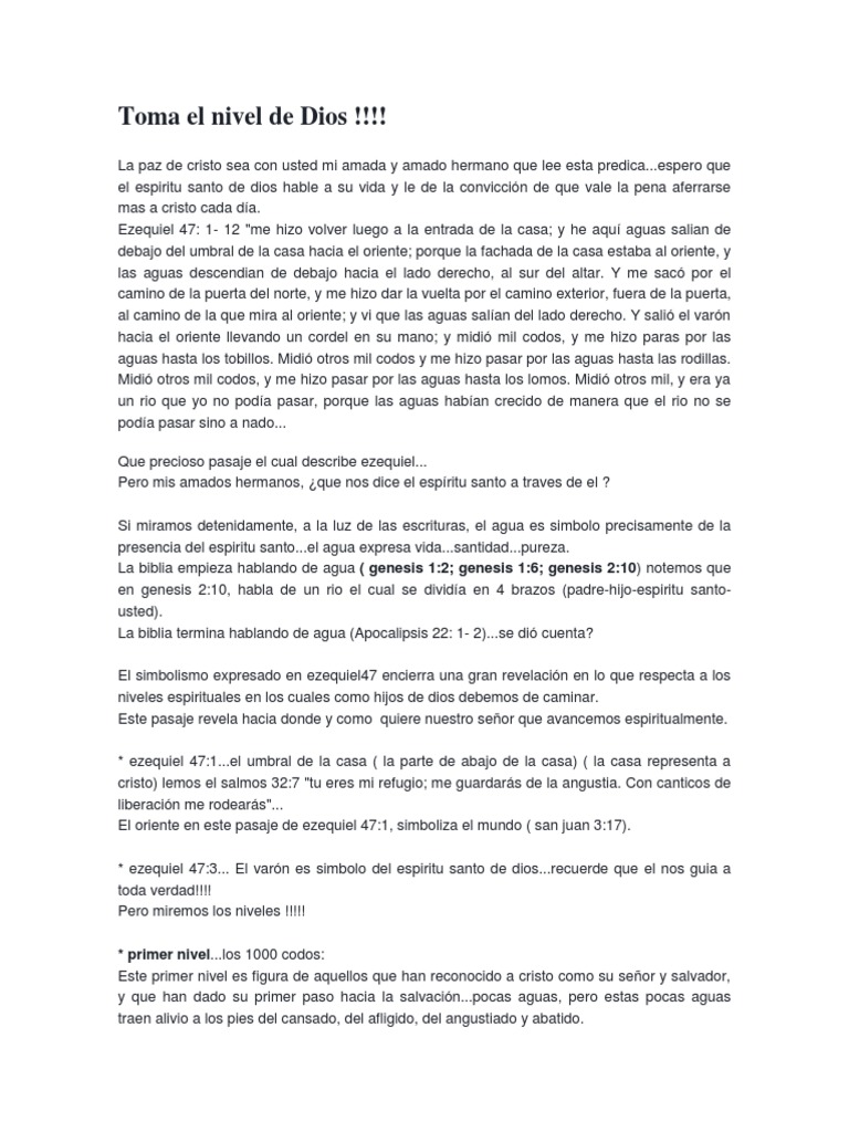 Toma El Nivel de Dios | PDF | Cristo (título) | Fe