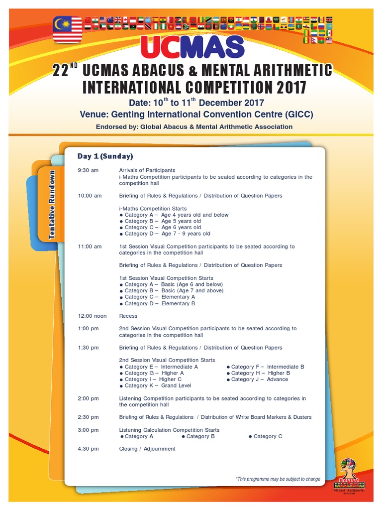 Programme 22nd UCMAS Abacus & Mentala Arithmetic International ...