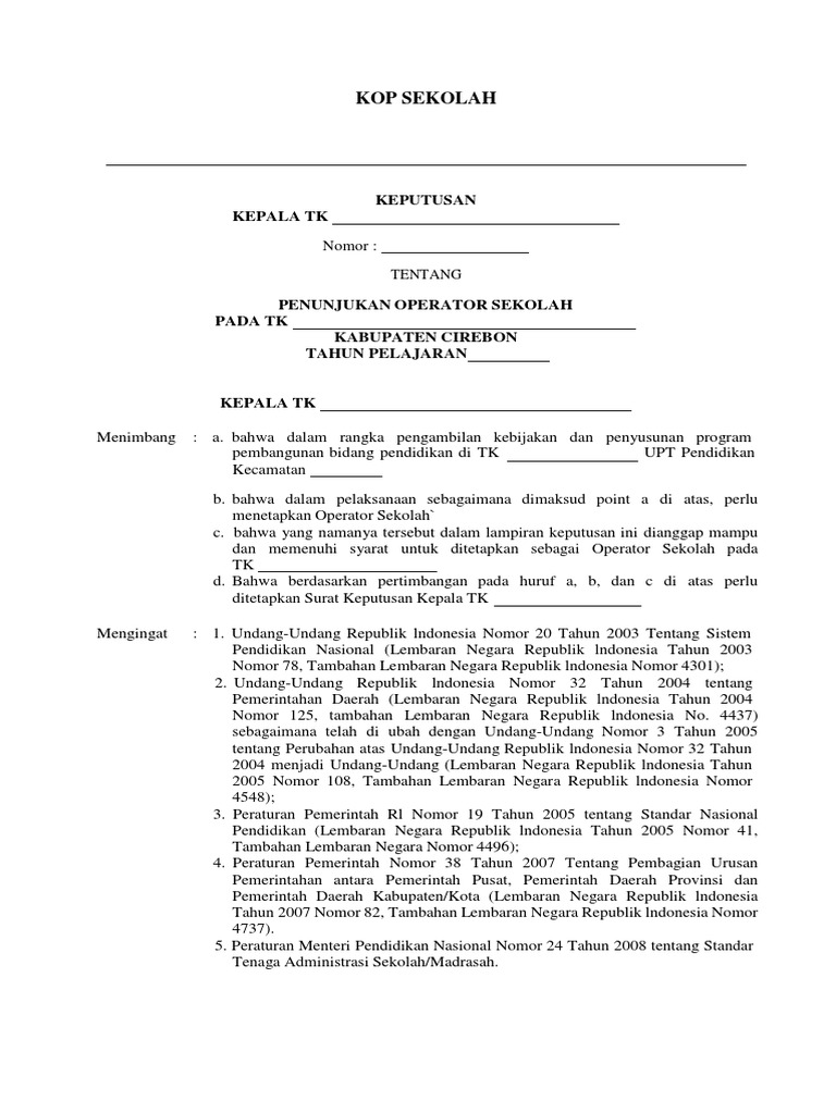 SK Operator Sekolah | PDF