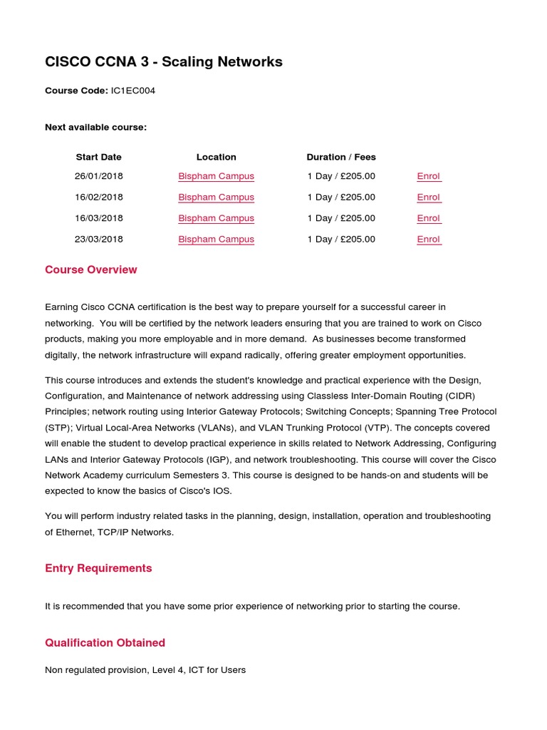 CISCO CCNA 3 Scaling Networks | PDF | Cisco Certifications | Computer Network
