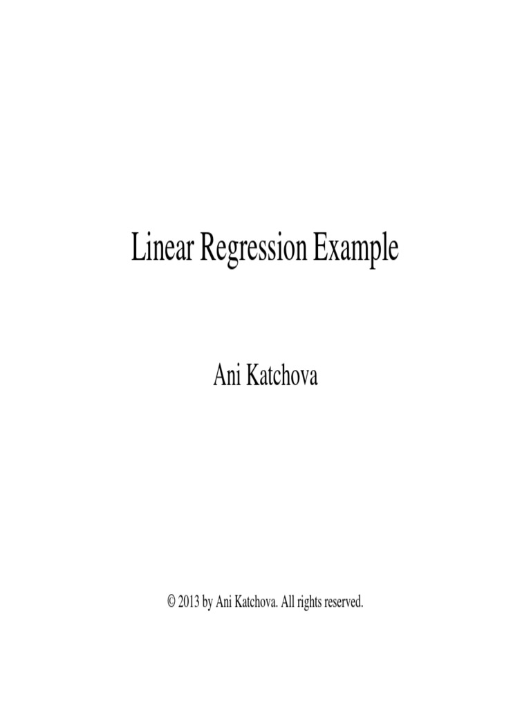 Linear Regression Example Pdf Pdf Errors And Residuals Coefficient Of Determination