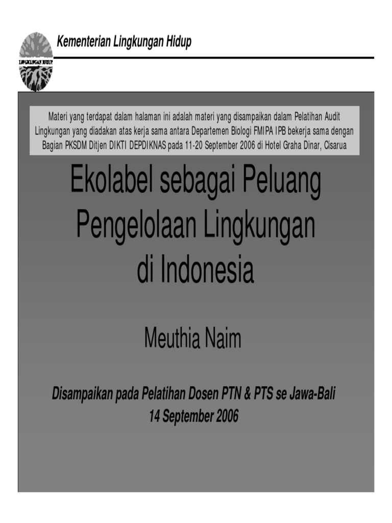 Ekolabel Dalam Pengelolaan Lingkungan | PDF