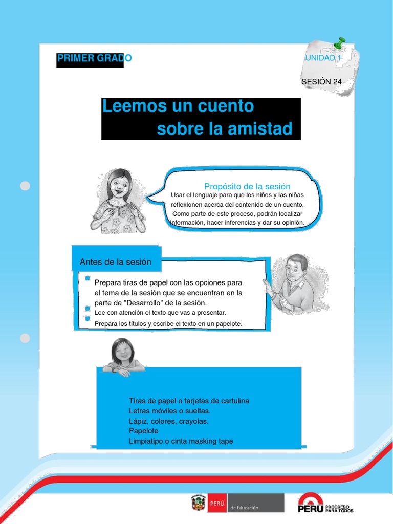 Sesió 24 Leemos Un Cuento Sobre La Amistad Pdf Lectura Proceso