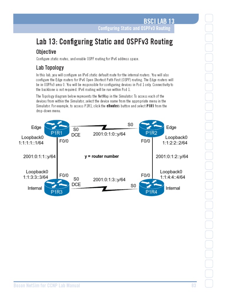 BSCI Lab 13 PDF | Download Free PDF | I Pv6 | Router (Computing)