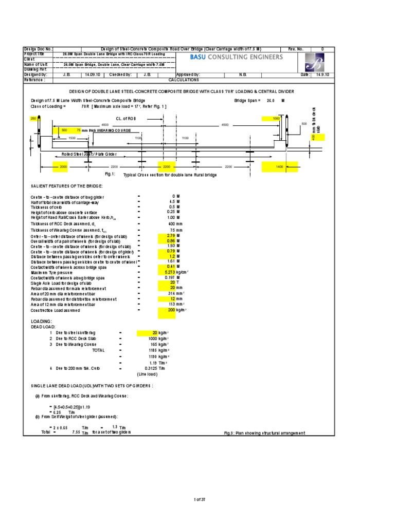 Bridges Class 70R 26M Span ROB R3 | PDF | Bending | Beam (Structure)