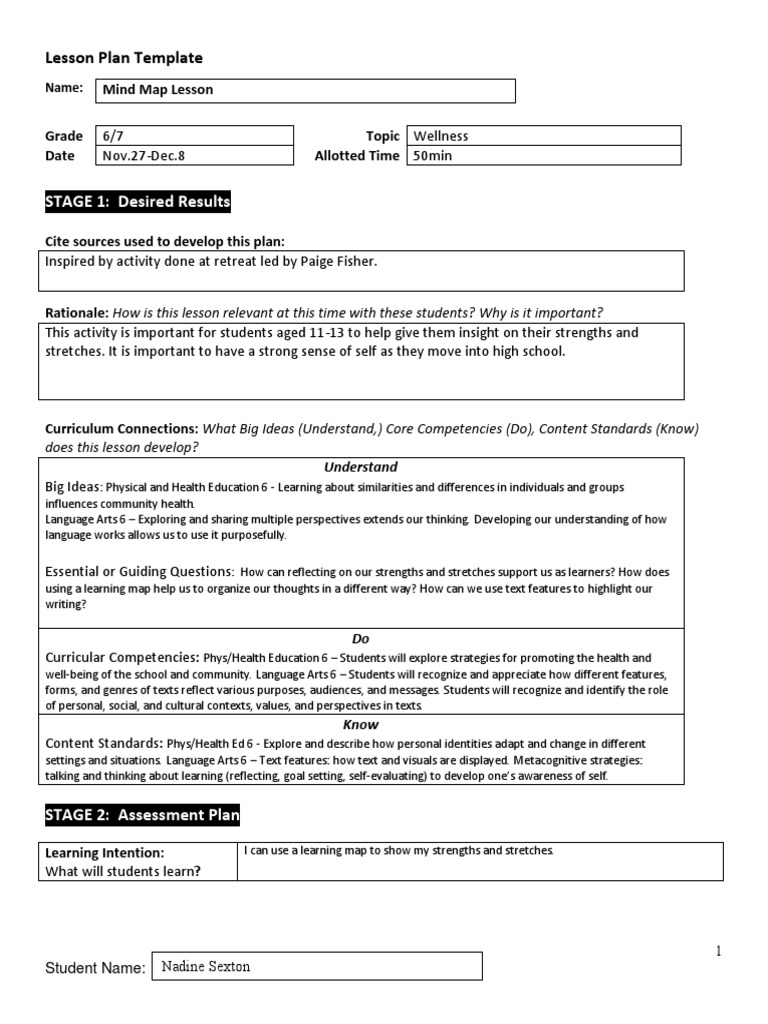 STAGE 1: Desired Results: Lesson Plan Template | PDF | Curriculum ...