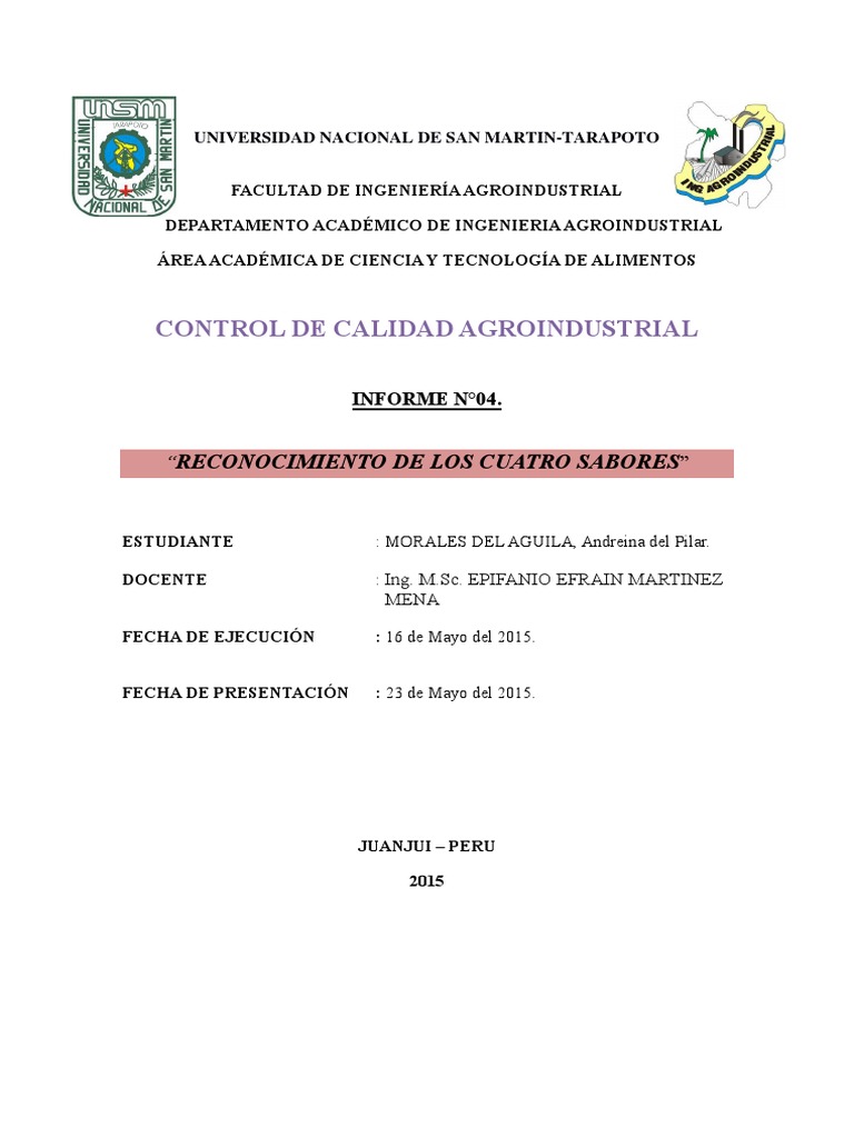 A. S. 4 Sabores Basicos | PDF | Gusto | Sabor