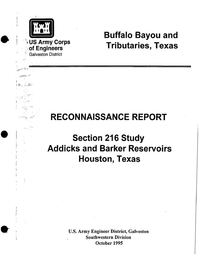 Reconnaissance Report - Section 216 Study, Addicks and Barker ...