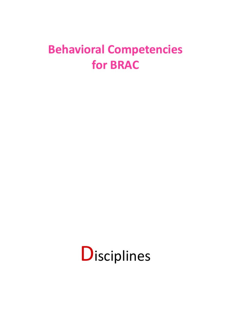 Behavioral Competencies For BRAC | PDF | Etiquette | Interpersonal ...