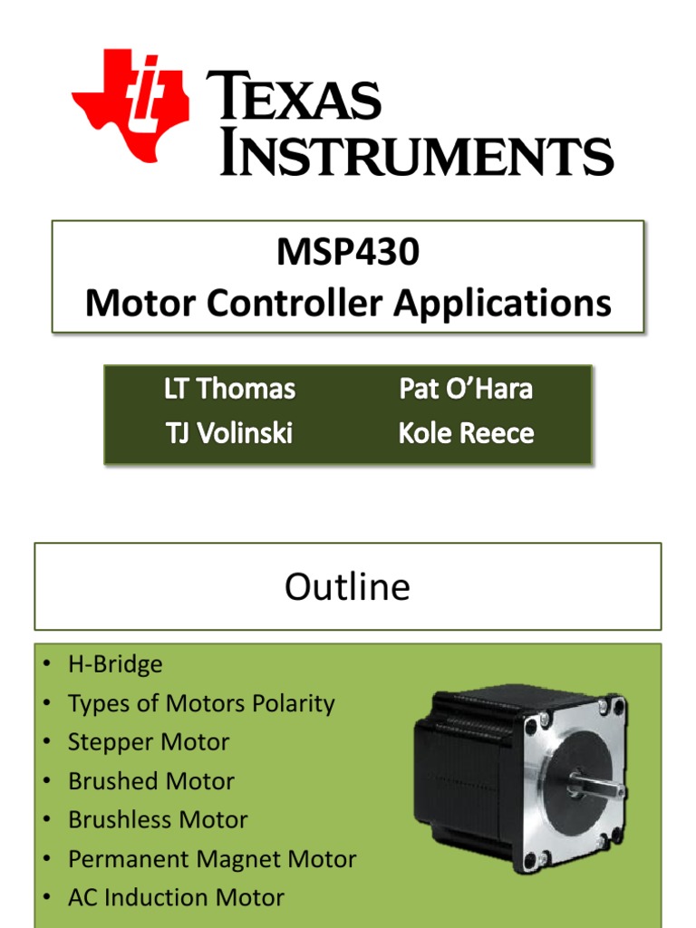 MSP430 Motor Controller Applications | PDF | Electric Motor | Magnetic Devices