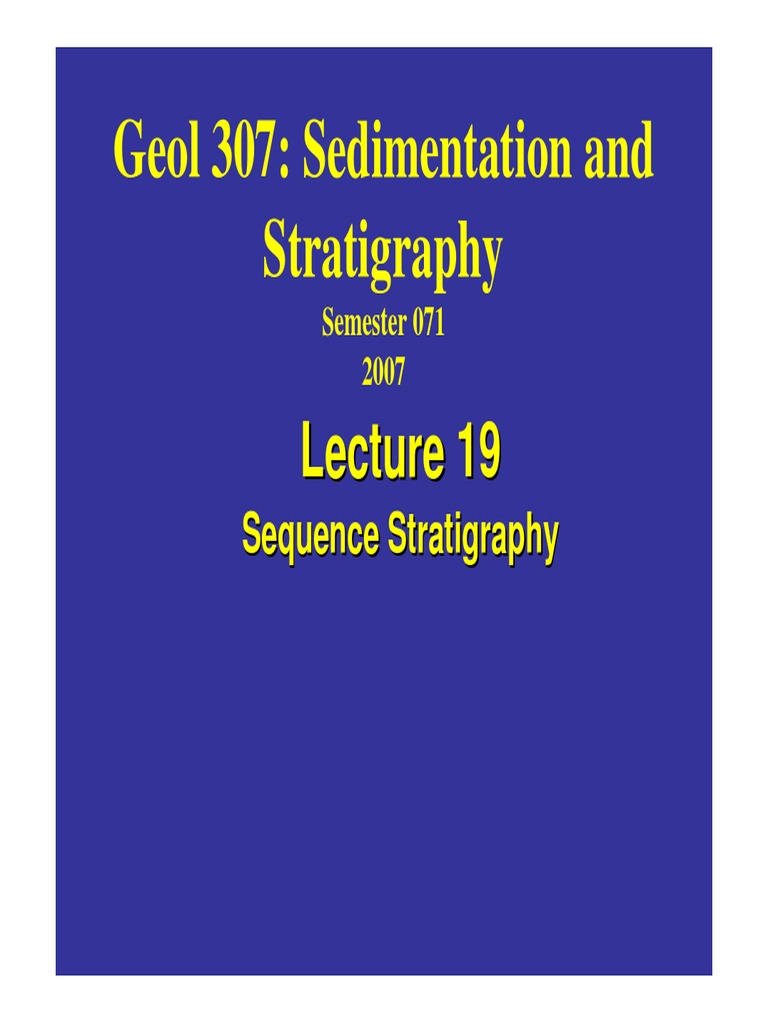 Geol 307: Sedimentation and Stratigraphy | PDF | Physical Geography | Geology