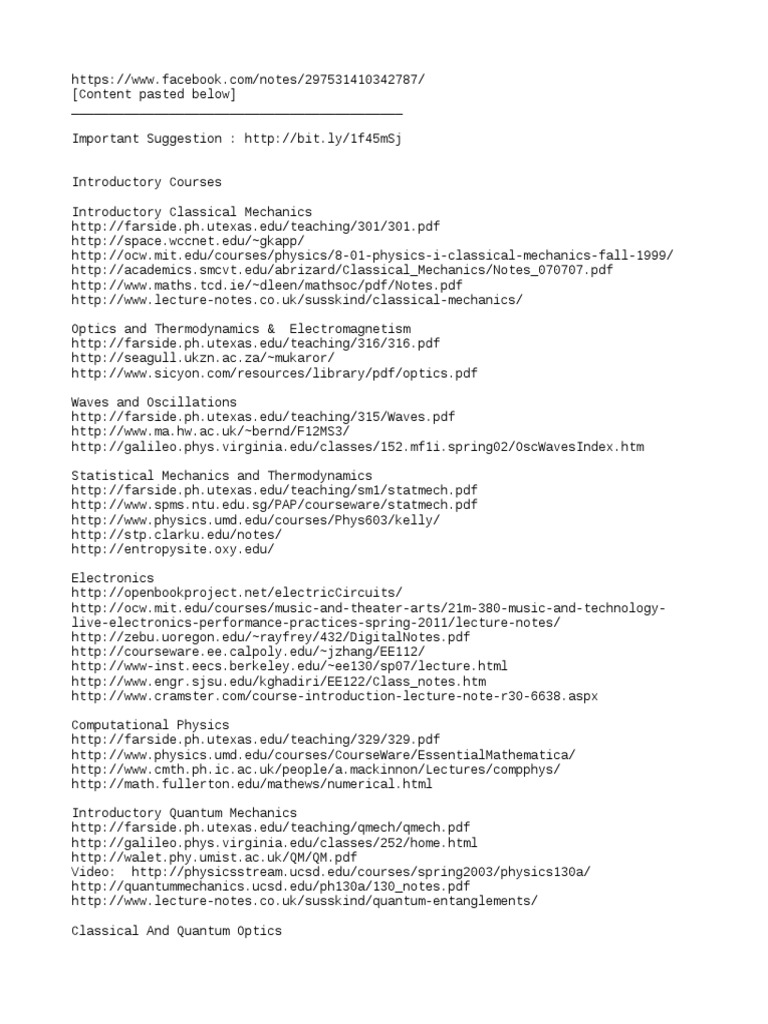 Physics Learning Material | PDF | General Relativity | Quantum Mechanics