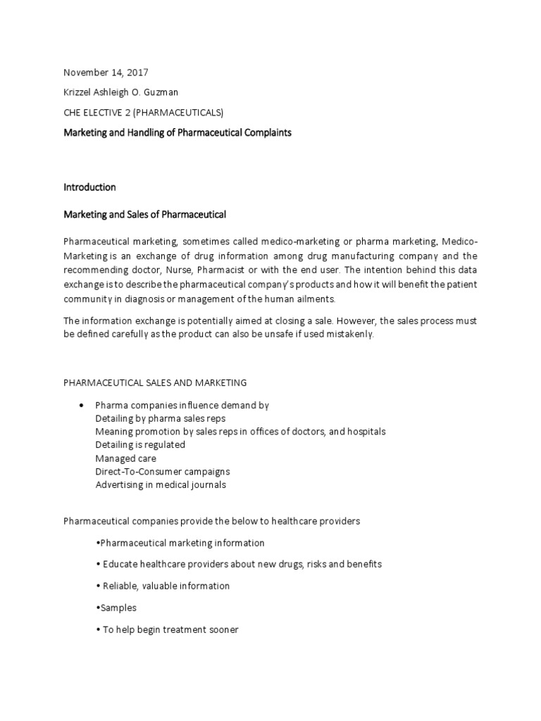 Handling Complaints | Pharmaceutical Drug | Pharmaceutical Industry
