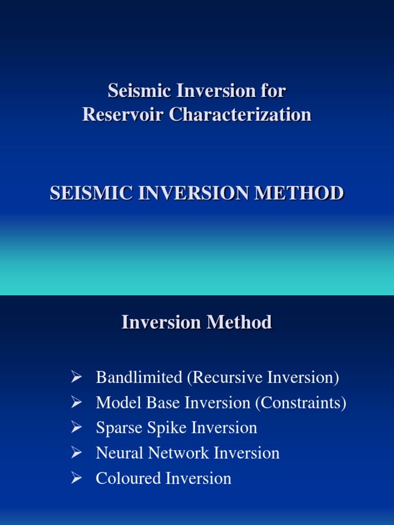 3 - Seismic Inversin Method | PDF | Telecommunications Engineering ...