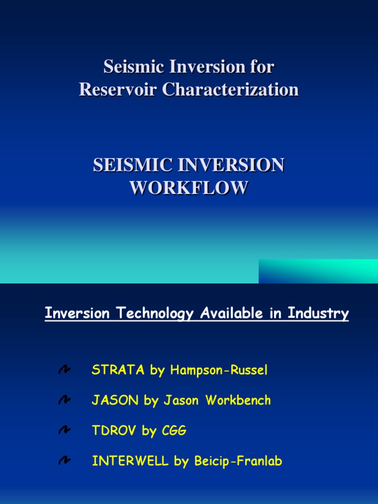 5 - Seismic Inversin Workflow | PDF | Technology & Engineering