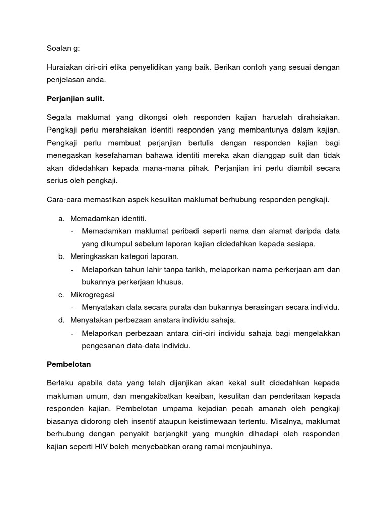 Ciri2 Etika Penyelidikan | PDF