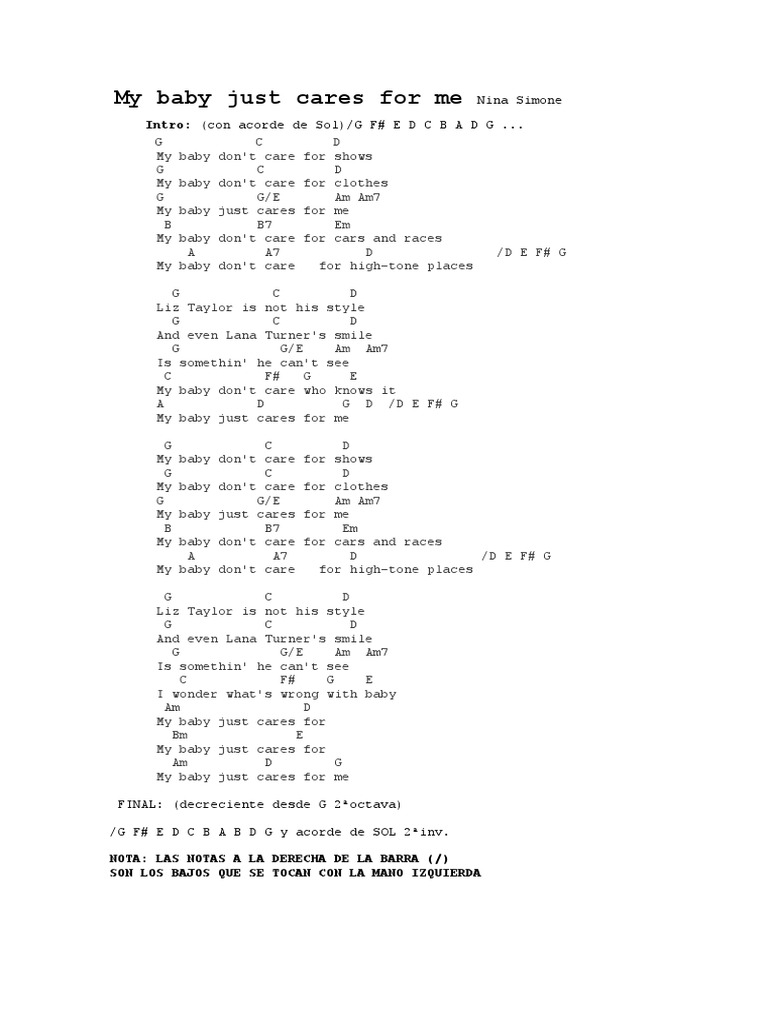 My Baby Just Cares For Me | PDF