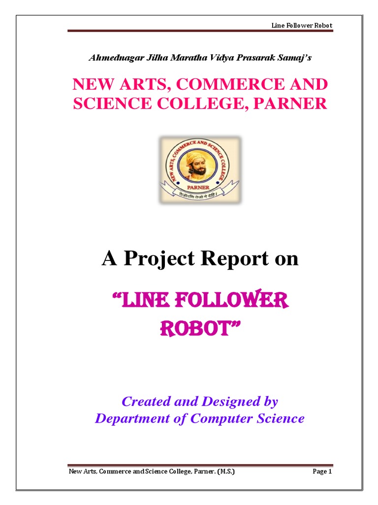 A Project Report On: "Line Follower Robot" | PDF | Computer Engineering ...