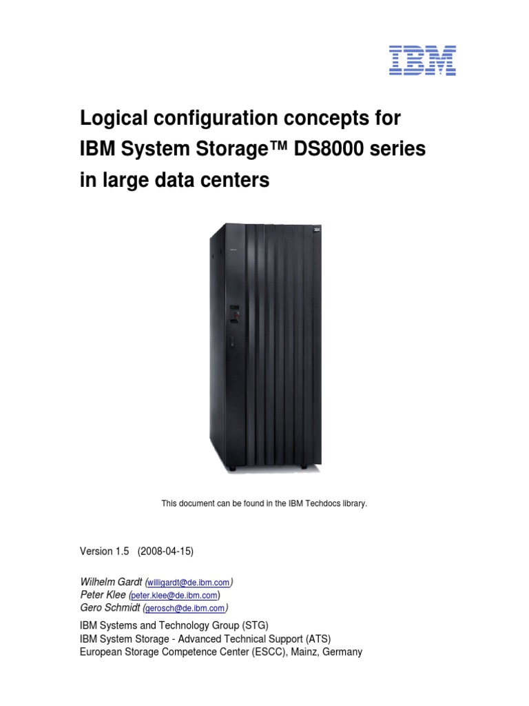 Logical Configuration Concepts For IBM System Storage™ DS8000 Series in Large Data Centers | PDF ...