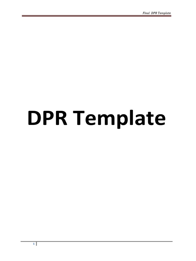 DPR Template | PDF | Road | Traffic