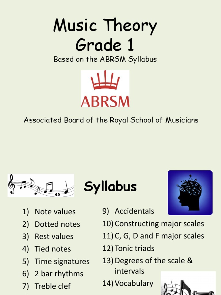 Music Theory Grade 1: Based On The ABRSM Syllabus | PDF | Scale (Music ...