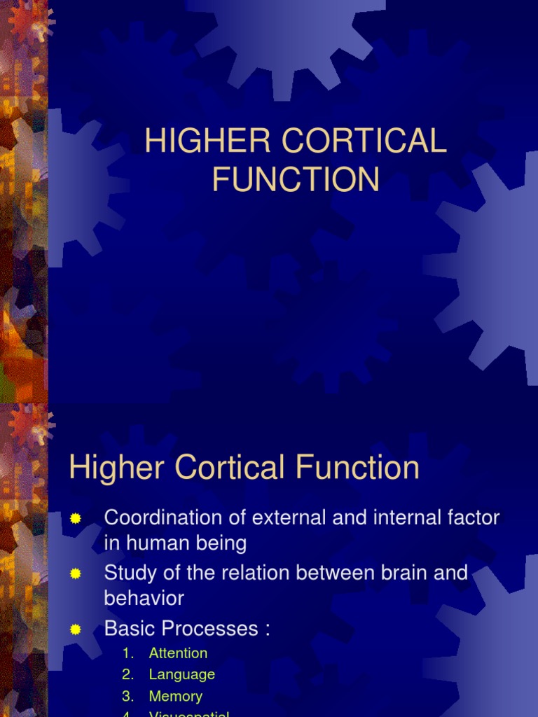 Higher Cortical Function Assessment Guide | PDF | Aphasia | Speech