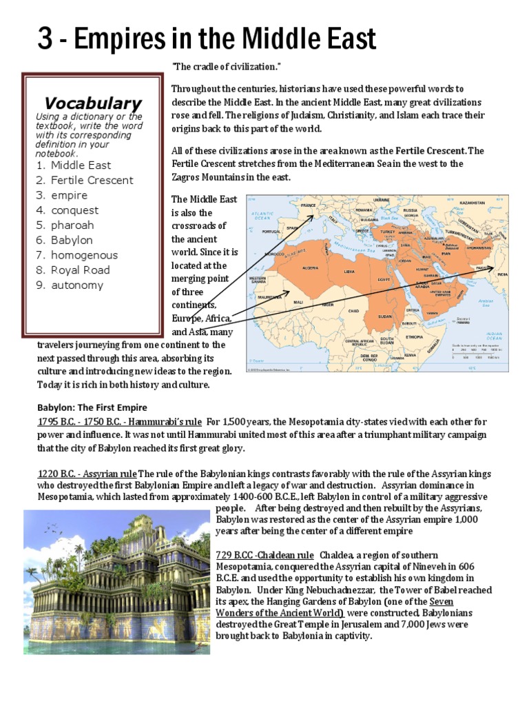 Middle East Ancient Empires Overview | PDF | Babylon | Assyria