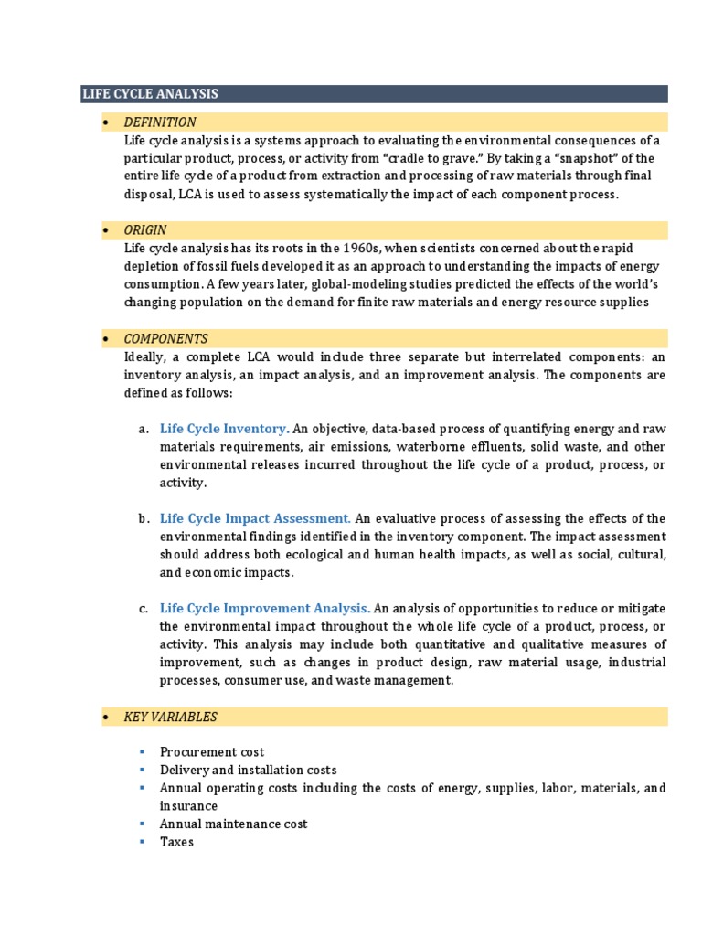 Life Cycle Analysis | Life Cycle Assessment | Environmental Social Science