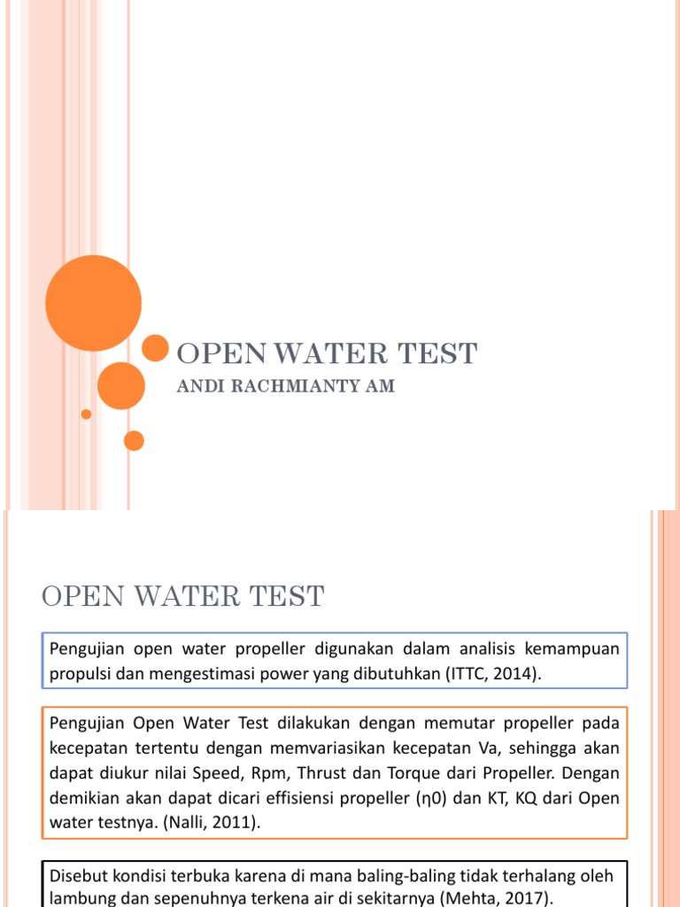 Open Water Test | PDF