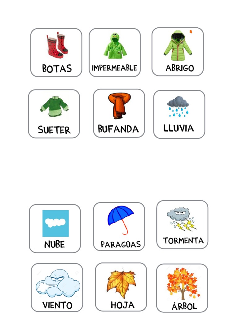 Plantilla Vocabulario Otoño | PDF