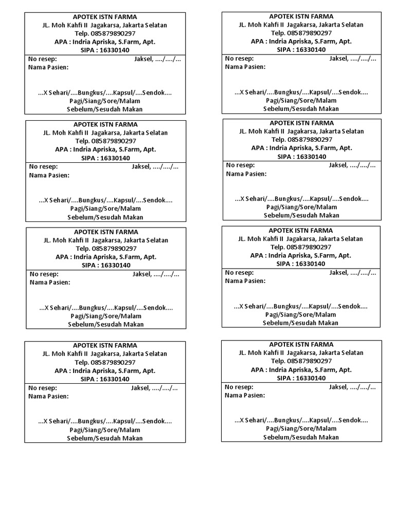 Etiket Putih Biru Label | PDF