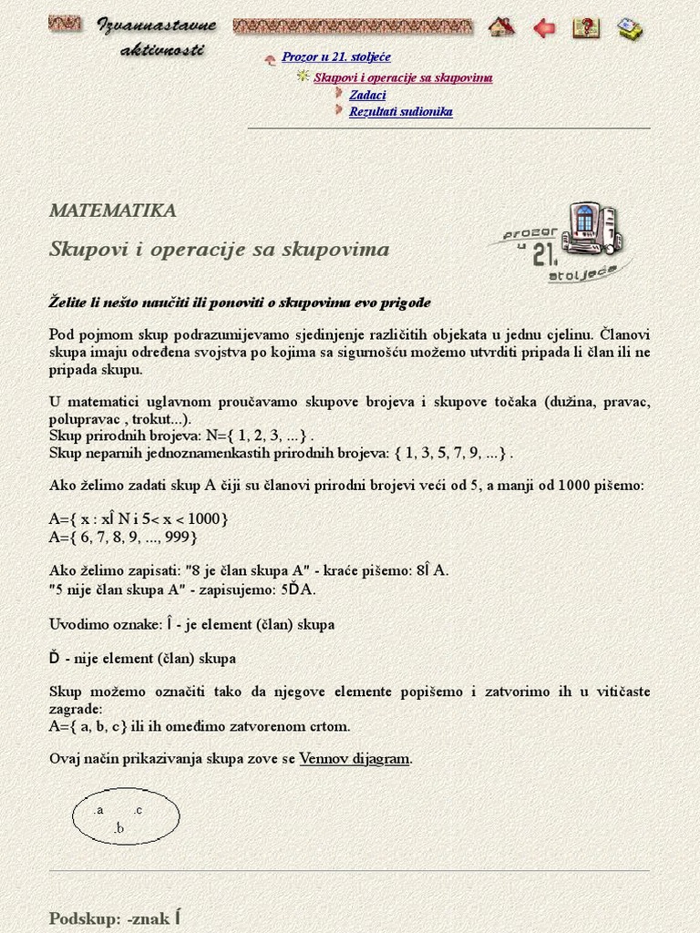 Skupovi I Operacije Sa Skupovima | PDF