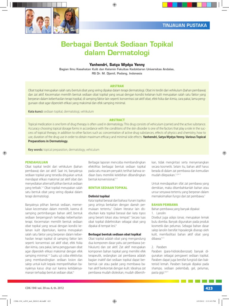 08 - 194berbagai Bentuk Sediaan Topikal Dalam Dermatologi PDF | PDF