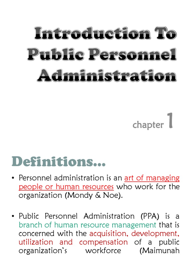 Overview of Public Personnel Administration | PDF | Human Resource ...