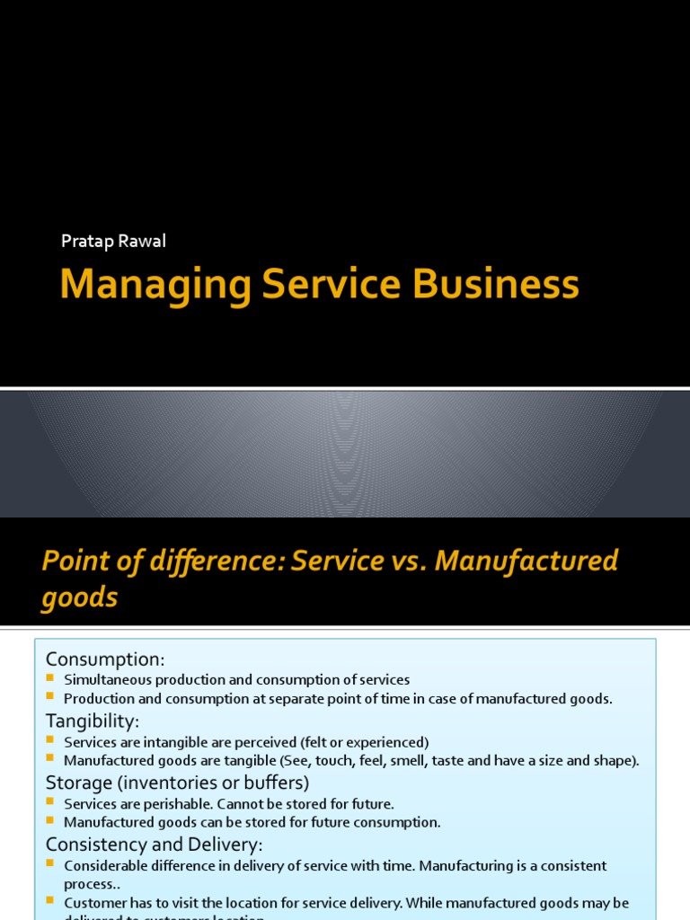 Managing A Service Business | PDF | Strategic Management | Goods