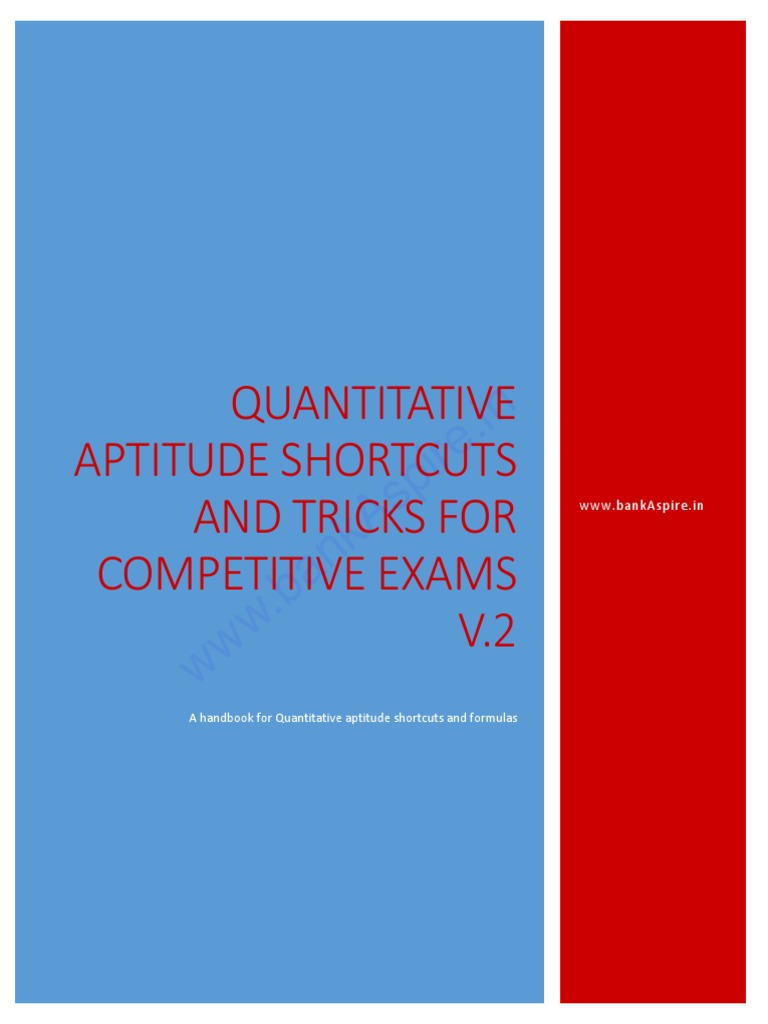 Quantitative Aptitude Shortcuts and Tricks For Competitive Exams | PDF ...