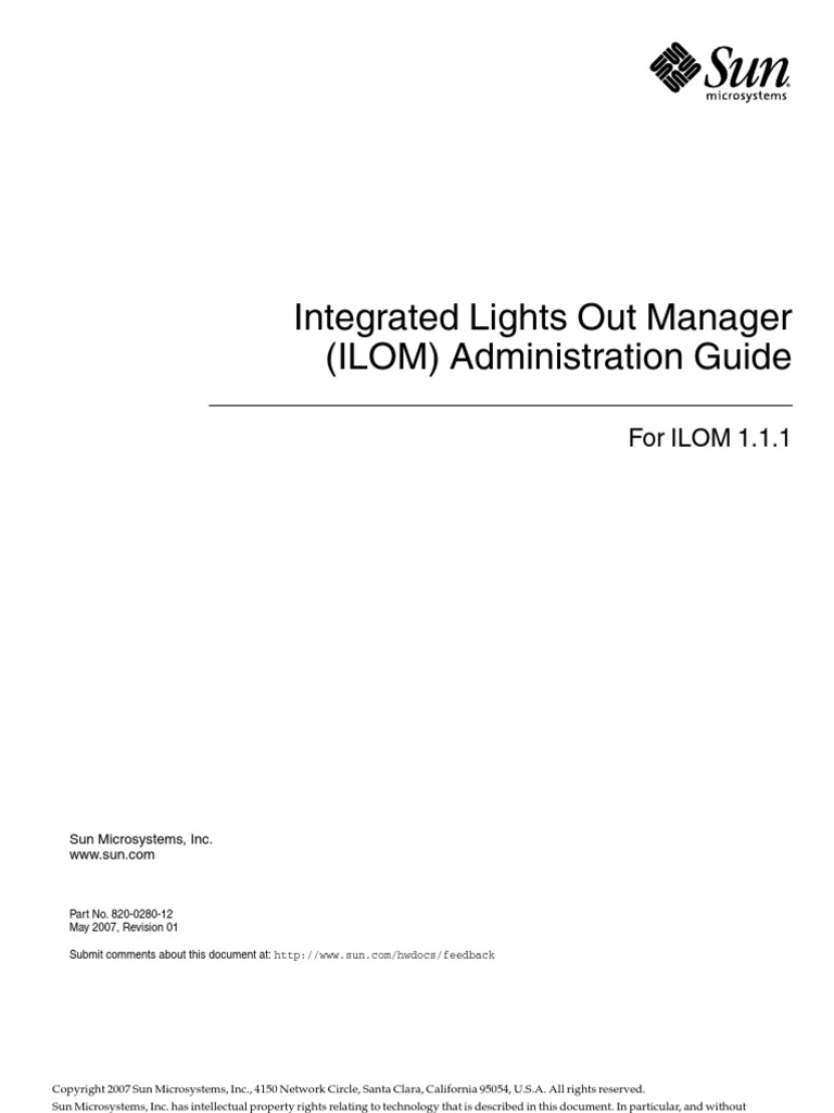 Integrated Lights Out Manager (ILOM) Administration Guide | PDF ...
