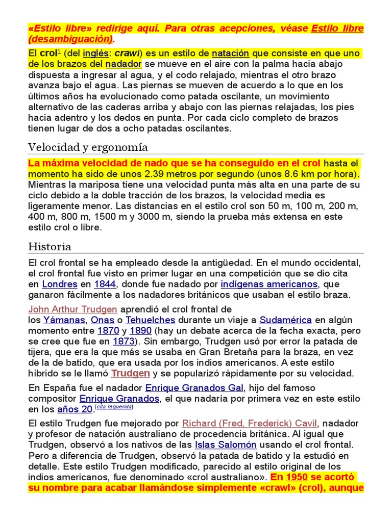 Estilo Libre | PDF | Nadando | Recreación