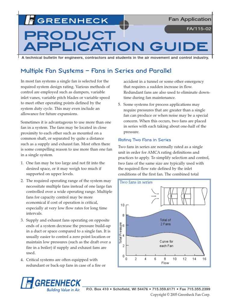 Product Application Guide: Multiple F An Systems - F Ans in Series and ...